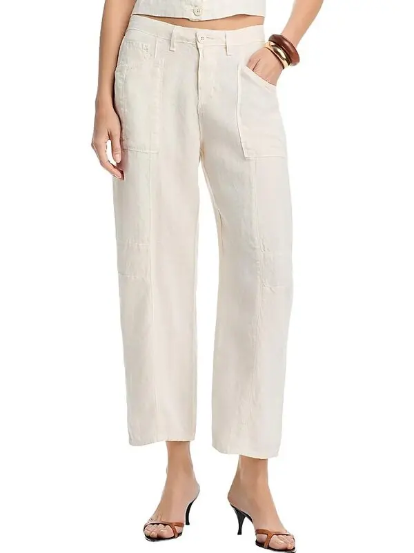 L'Agence Cody Linen High-rise Rodeo Pants - Vintage White