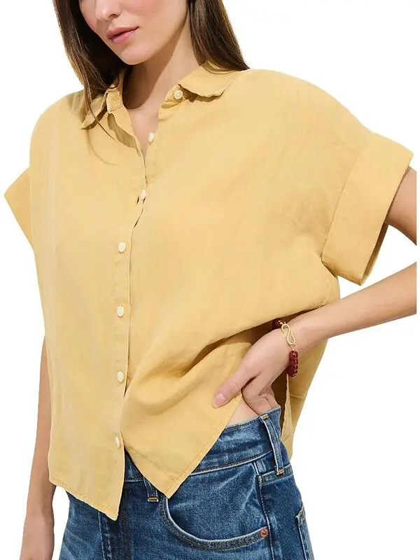 ALEX MILL Maddie Linen Blouse - Light Sienna