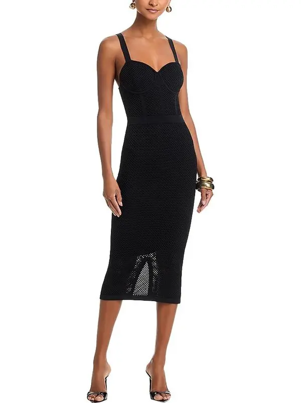 L'Agence Michelle Bra Cup Pointelle Dress - Black
