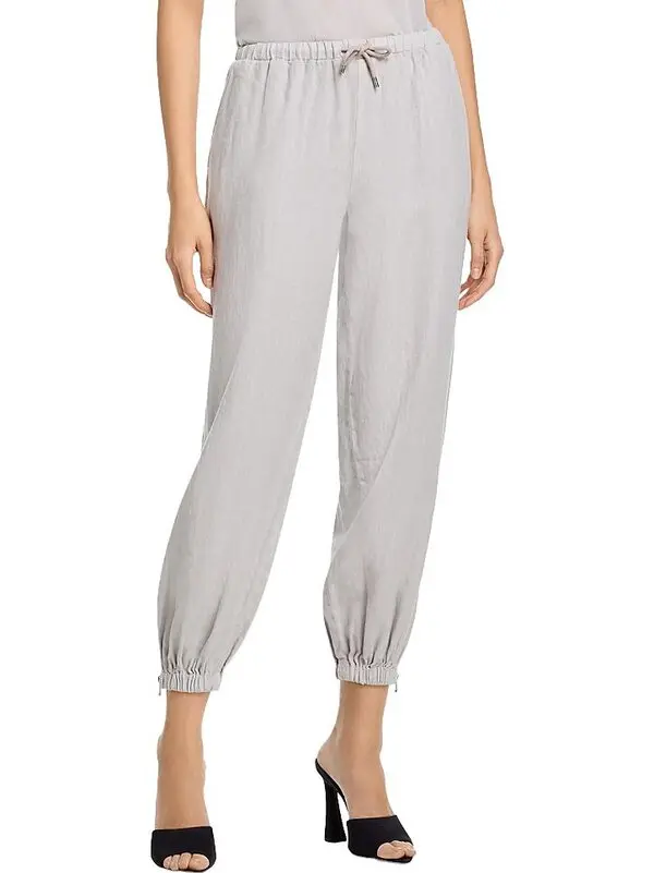 L'Agence Mariko Linen Joggers - Light Pewter