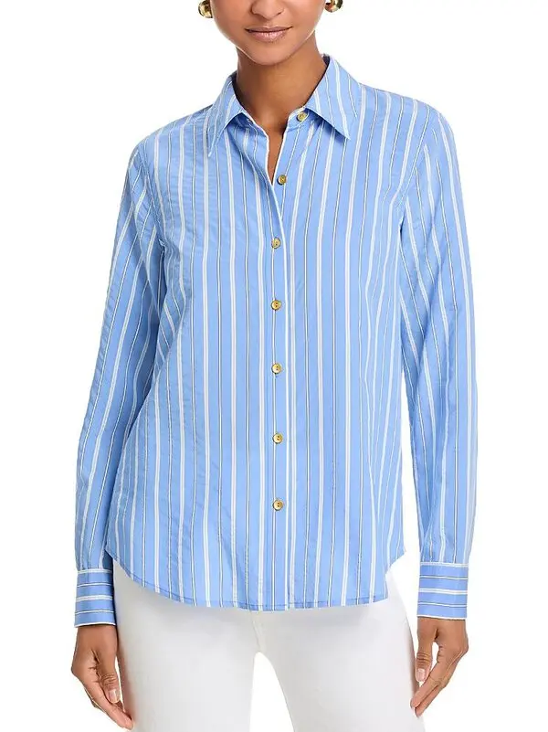 L'Agence Ellery Long Sleeve Blouse - Allure Blue/white Stripe