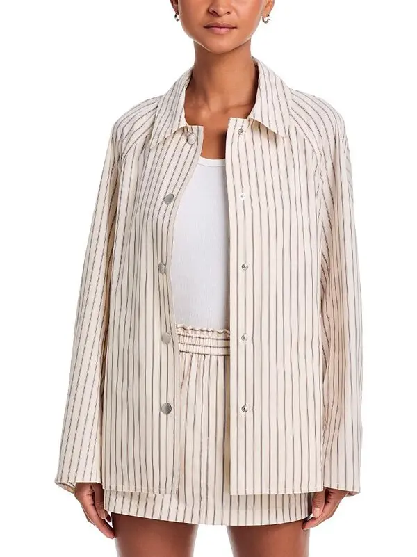 Rag & Bone Gayle Striped Trench Coat - Red Stripe