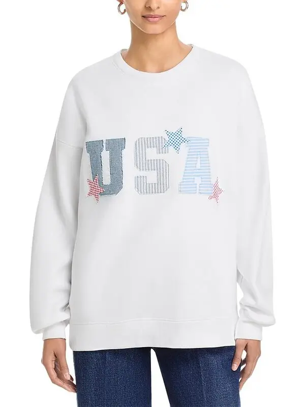 Vintage Havana Crewneck Applique Sweatshirt - White