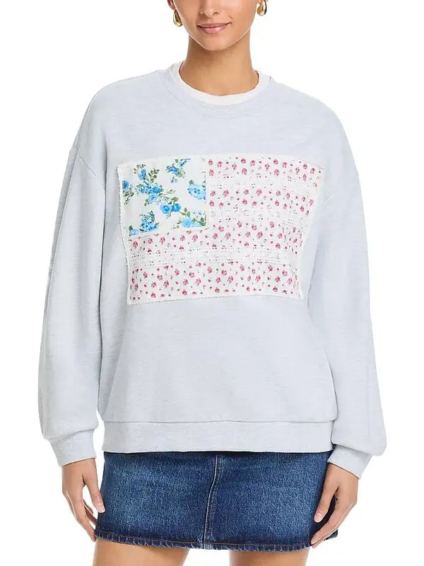 Vintage Havana Appliqued Crewneck Sweatshirt - Ash Grey