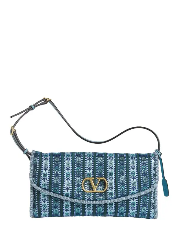 Valentino Garavani Small Jacquard Shoulder Bag - Blue