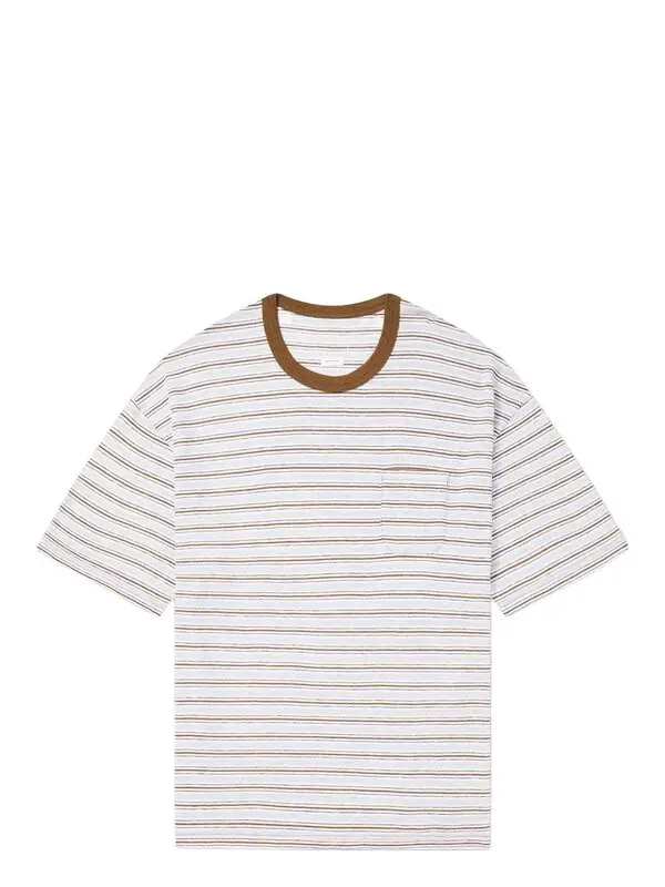 Visvim Striped Wool And Cotton-blend T-shirt - Brown