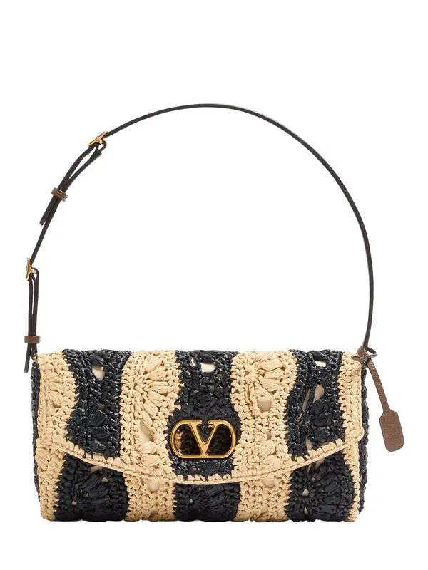 Valentino Garavani Small Woven Shoulder Bag - Neutral