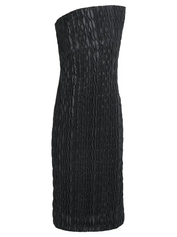 Camilla And Marc Embroidered Elise Midi Dress - Black
