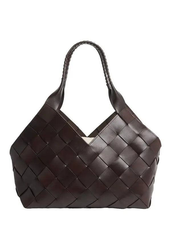 Dragon Diffusion Leather Woven Castello Shoulder Bag - Brown