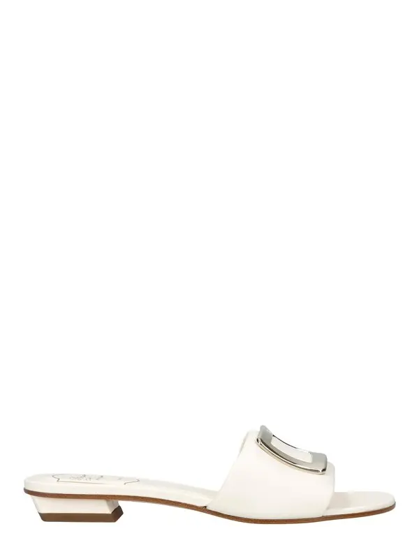 ROGER VIVIER Leather Belle Vivier Mules - Beige