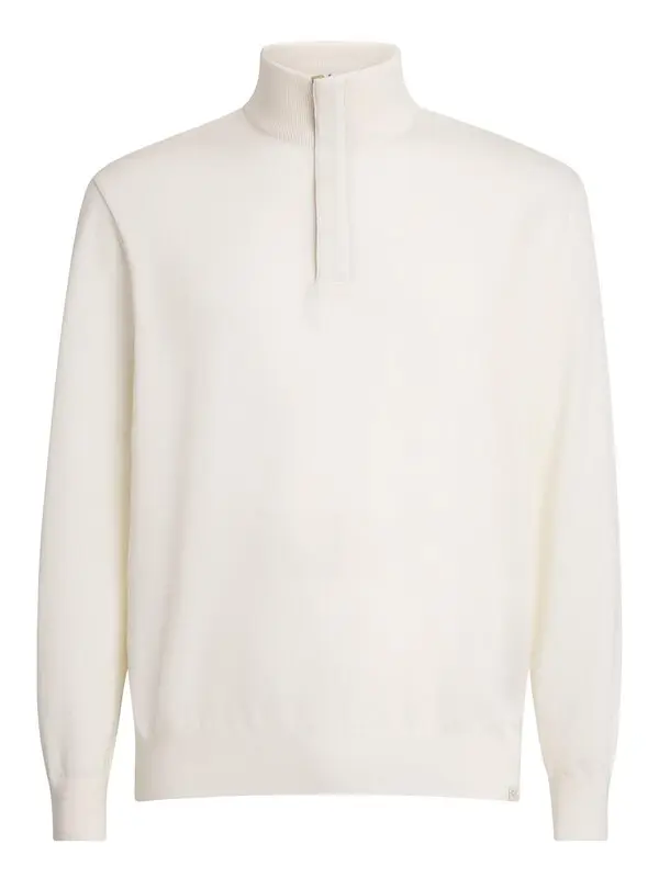 Paul & Shark Virgin Wool Half-zip Sweater - White