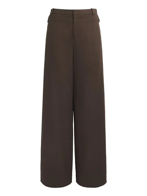 Vince Cotton Utility Wide-leg Trousers - Brown