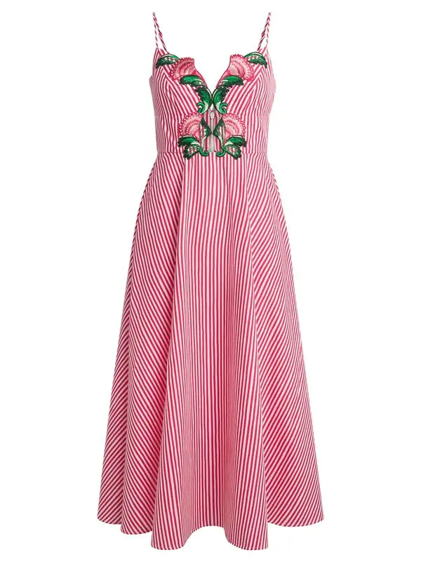 Saloni Jana B Midi Dress - Pink