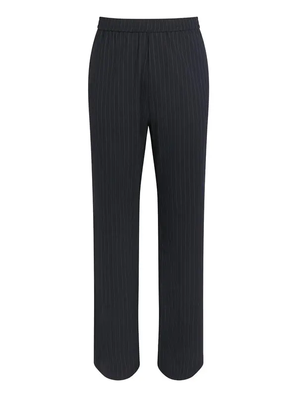 Barena Venezia Stretch Virgin Wool Pinstripe Drawstring Trousers - Navy