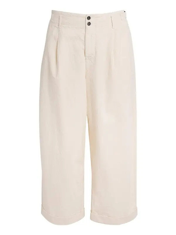 Barena Venezia Cotton Crinkle Wide-leg Trousers - Ivory