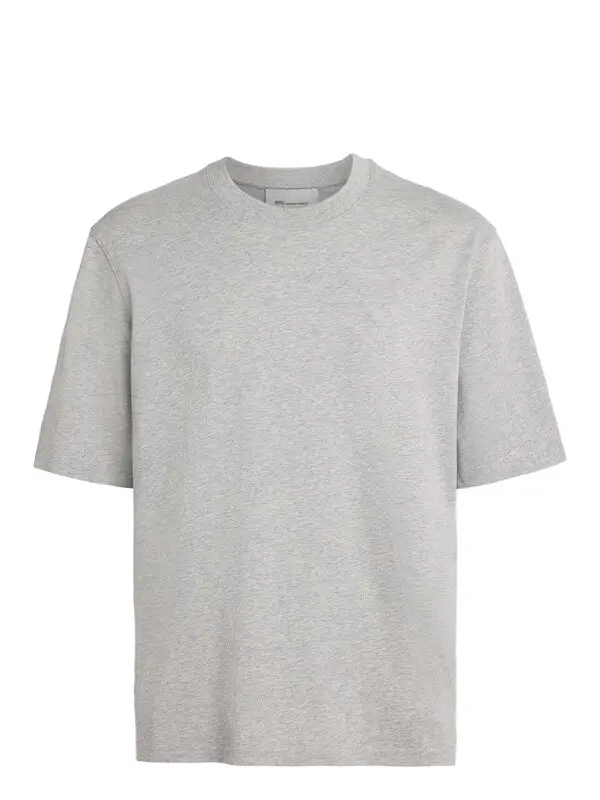 Ami Cotton Embossed Logo T-shirt - Blue