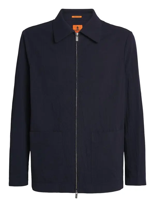 Barena Venezia Cotton-blend Crinkle Overshirt - Navy