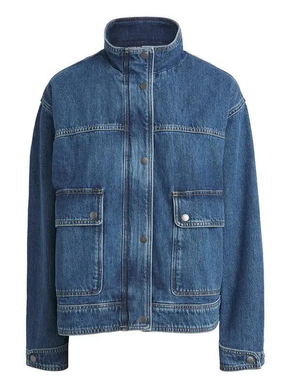 Rag & Bone High-neck Sophia Denim Jacket - Blue