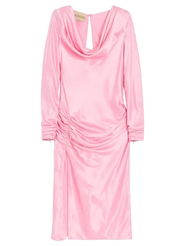 Valentino Garavani Silk Draped Midi Dress - Pink