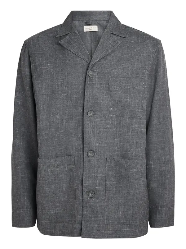 Officine Générale Wool-silk-linen Sheldon Jacket - Grey