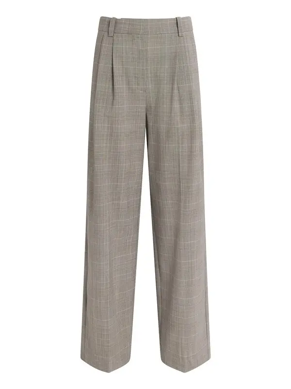 Maje Wool-blend Check Tailored Trousers - Black