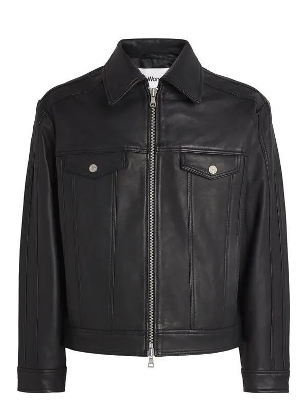 WON HUNDRED Mike Leather Jacket - Black