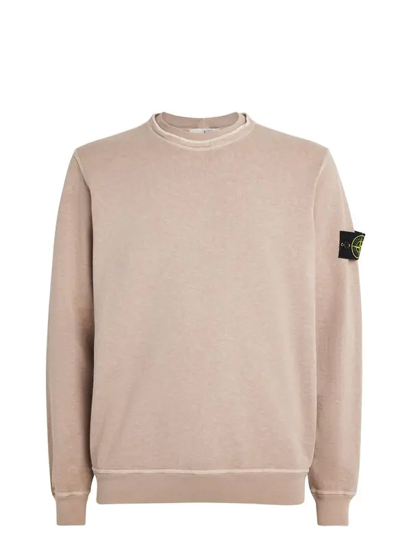 Stone Island Cotton Faded Sweatshirt - Beige