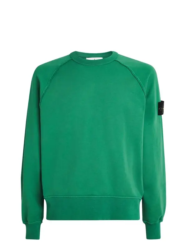 Stone Island Organic Cotton Raglan-sleeve Sweatshirt - Green