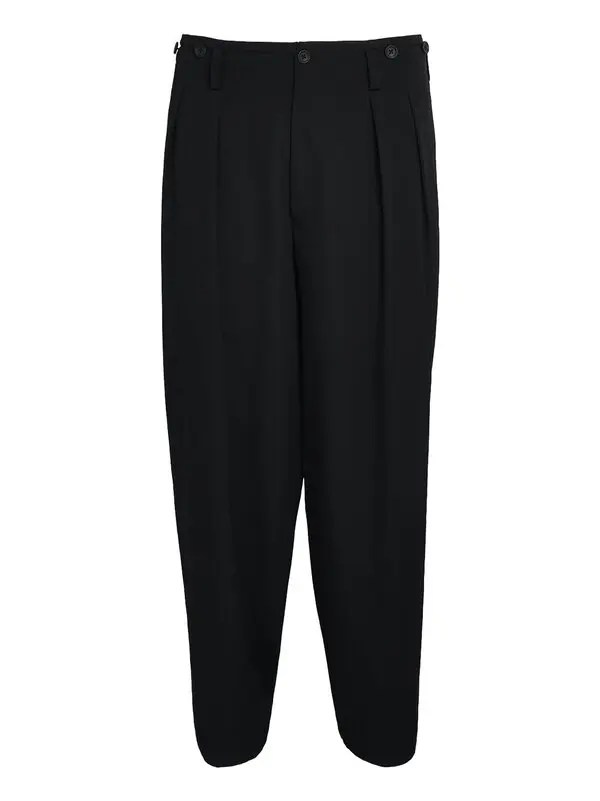 Yohji Yamamoto Wool Suspender Trousers - Black