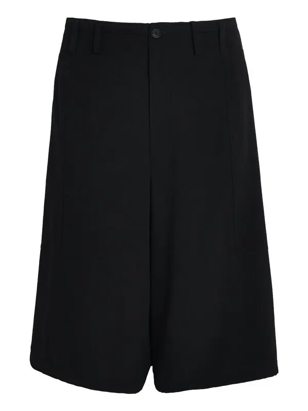 Yohji Yamamoto Crepe Chino Shorts - Black