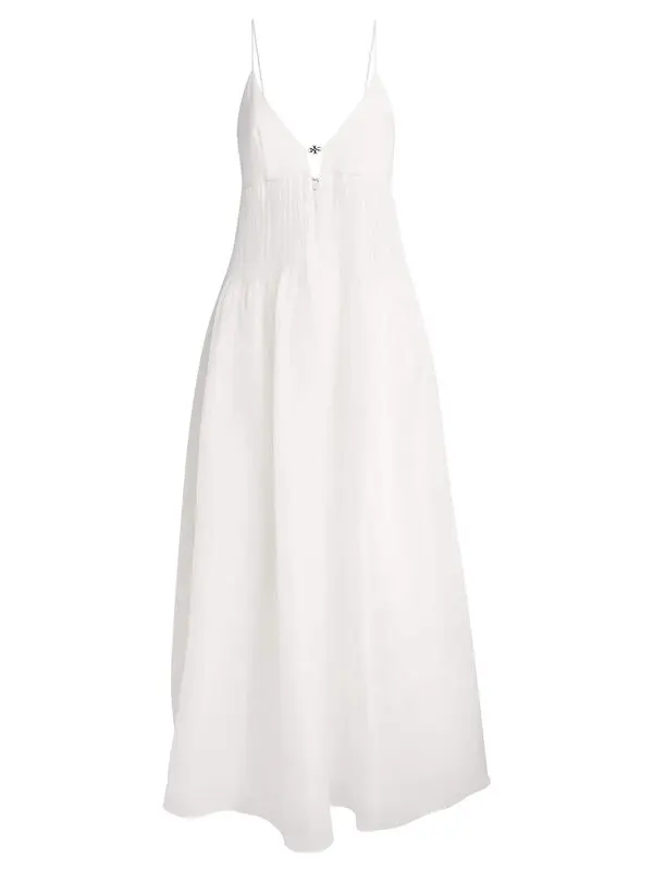 Tory Burch Linen-silk Maxi Dress - White