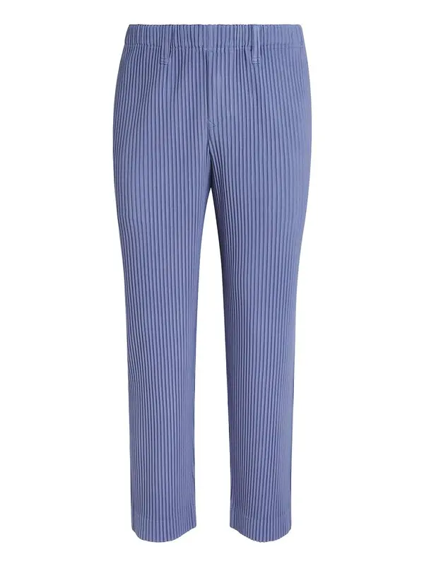 Issey Miyake Pleated Straight Trousers - Blue