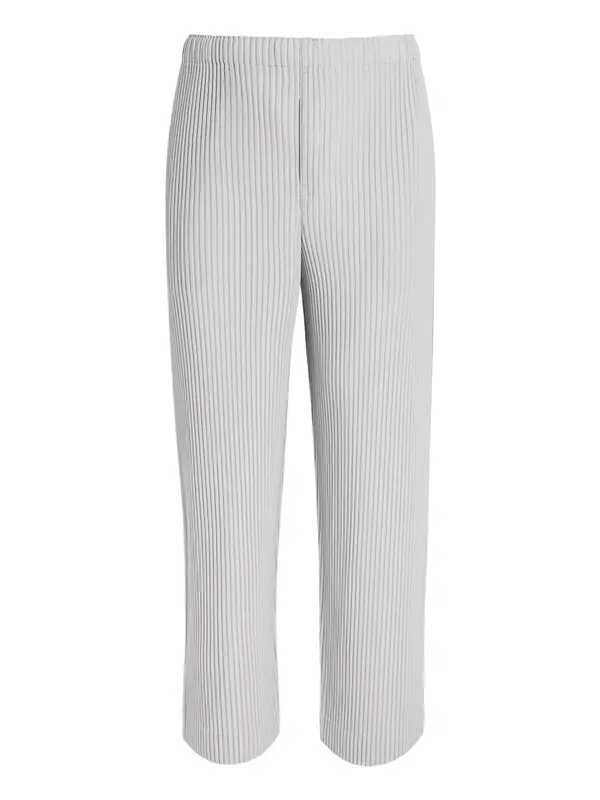 Issey Miyake Pleated Straight Trousers - Grey