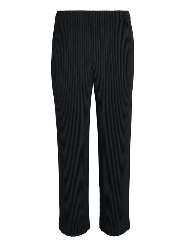 Issey Miyake Pleated Straight Trousers - Black