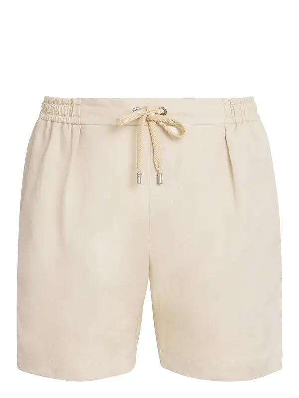 Ralph Lauren Purple Label Silk-linen Chino Shorts - Ivory