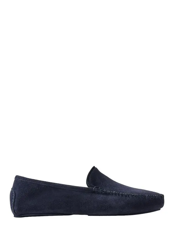 Thom Sweeney Cashmere-lined Suede Slippers - Blue