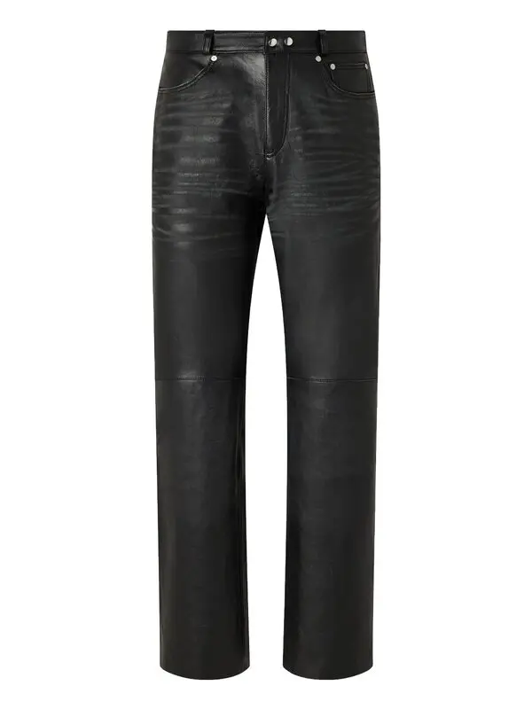 Our Legacy Carlson Straight-leg Leather Trousers - Black