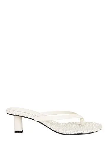 ST. AGNI Woven Thong Heeled Sandal - Ecru