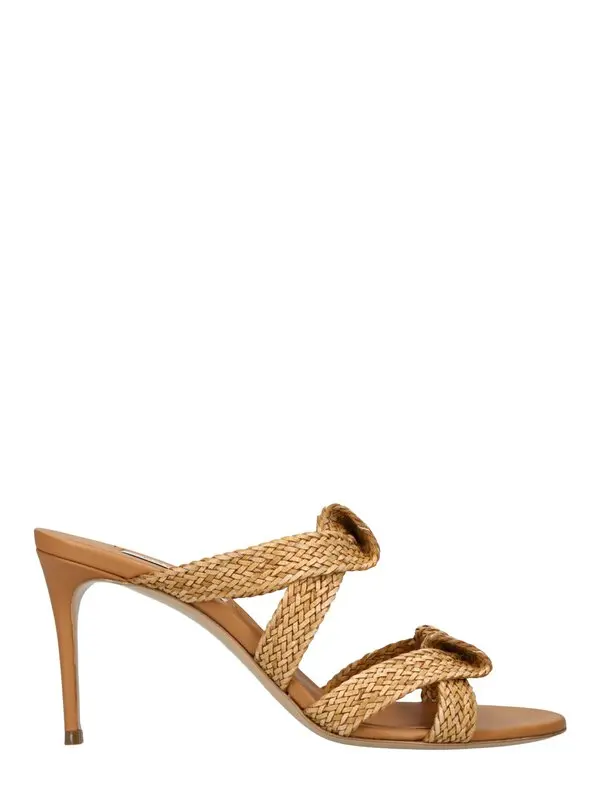 Casadei Leather Mariposa Mules - Brown