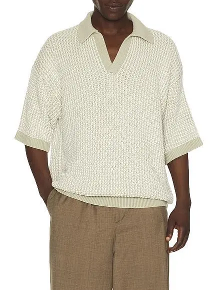 Helmut Lang Bicolor Polo - Putty Multi