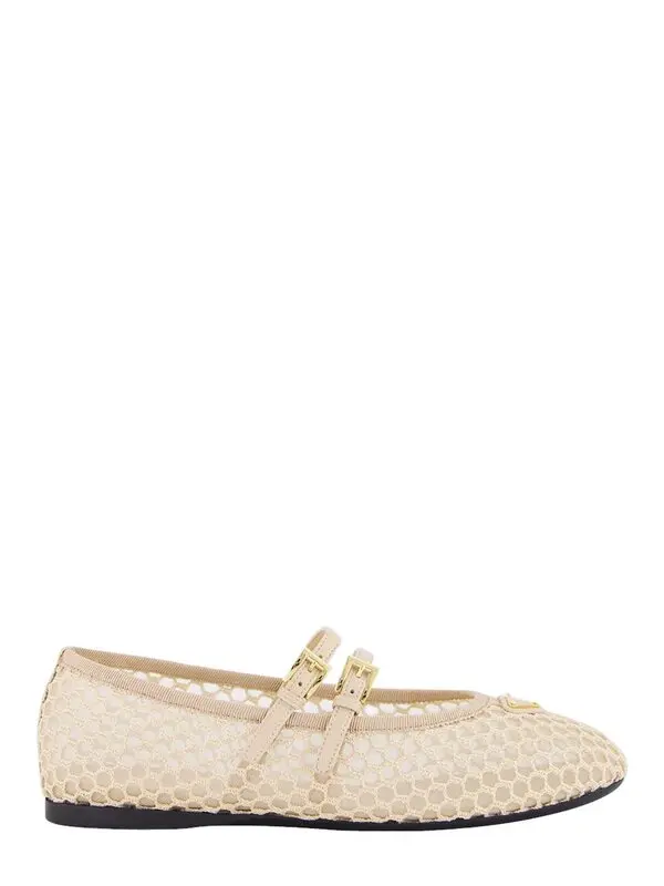 Prada Mesh Fabric Ballerinas - White