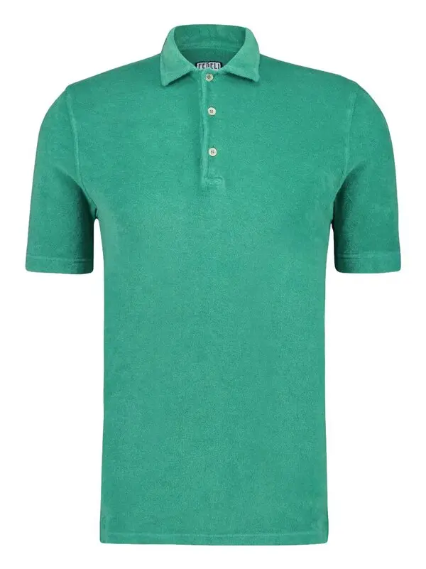Fedeli Bowling Terry Light Dusty Short Sleeve Shirt - Green
