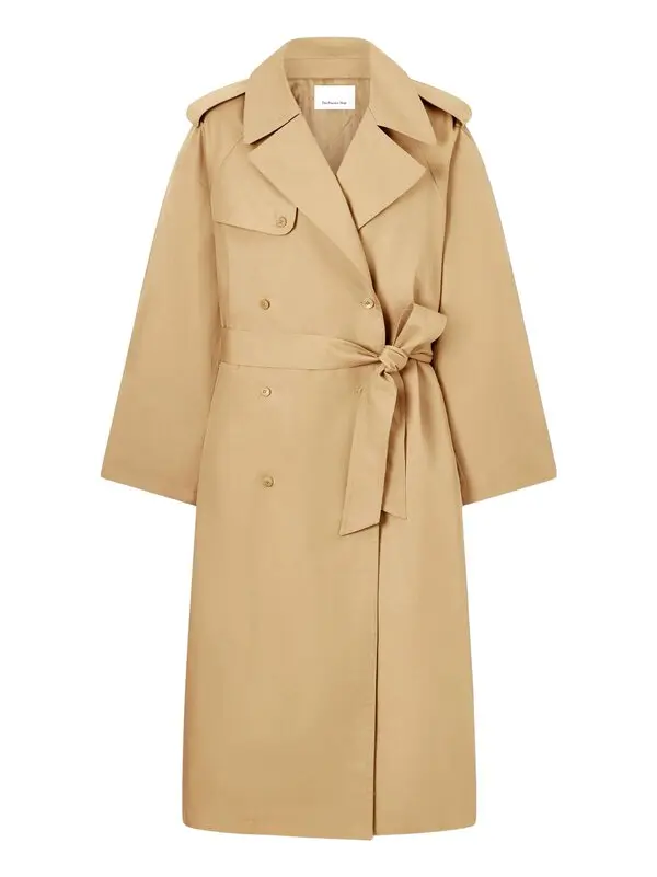 THE FRANKIE SHOP Riva Cotton-blend Trench Coat - Camel
