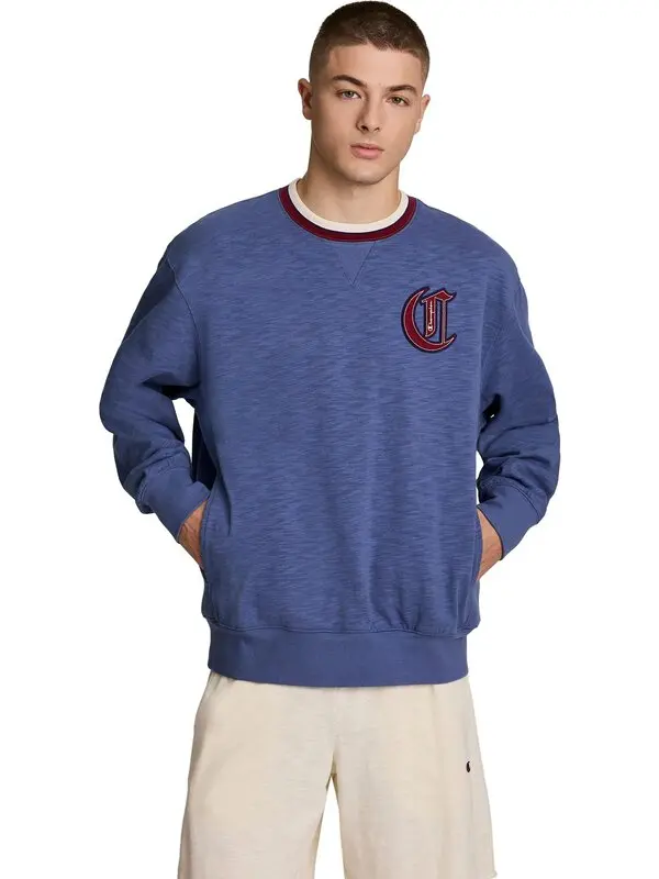Champion Modern Retro Washed Crew Sweatshirt - Coastal Fjord