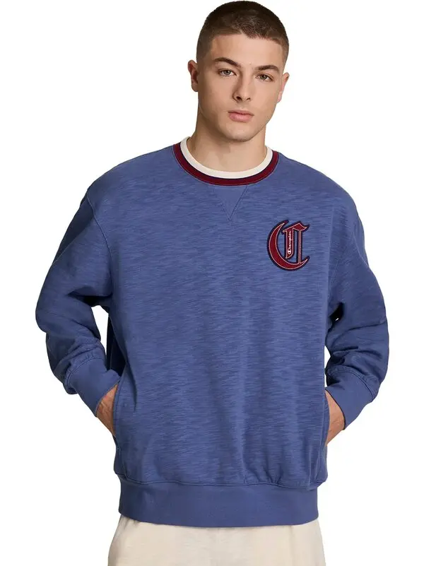 Champion Modern Retro Washed Crew Sweatshirt - Coastal Fjord