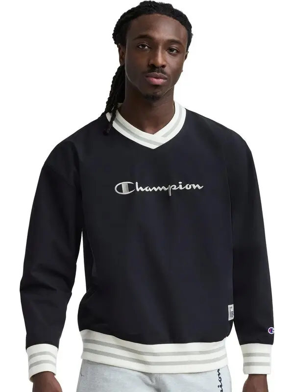 Champion Gridiron V-neck Pullover - Black