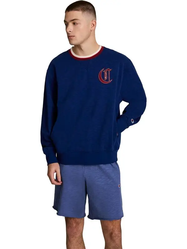 Champion Modern Retro Washed Crew Sweatshirt - Blue Depth