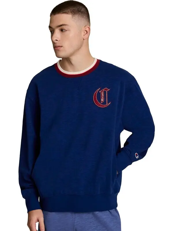 Champion Modern Retro Washed Crew Sweatshirt - Blue Depth