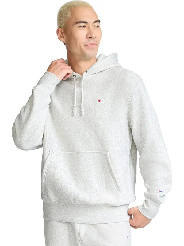 Champion Reverse Weave Hooded Sweatshirt - Platinum Silver Heather