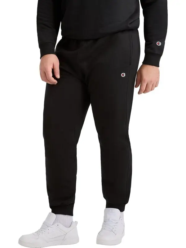 Champion Powerblend Joggers, C Logo Big & Tall - Black